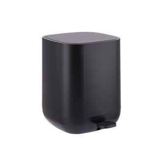 Relaxdays M&uuml;lleimer, 9 Liter, Absenkautomatik, entnehmbarer Inneneimer, Matter Kunststoff, Treteimer mit Deckel, schwarz