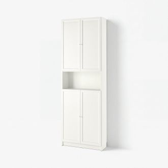 IKEA BILLY / OXBERG Regalkombination mit T&uuml;ren/Aufsatz