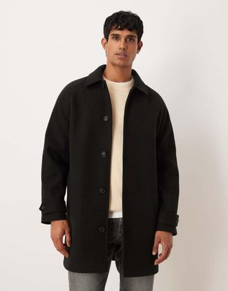 Asos Manteau long aspect laine - Noir