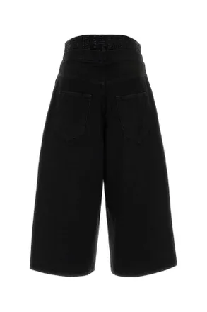 The Attico Black Exterior: Cotton Pantaloni Trousers