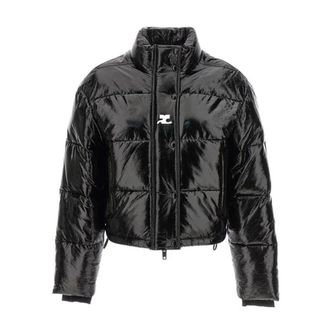Courr&egrave;ges Veste courte en vinyle matelass&eacute; - Femme - Vestes - Noir - Taille: 38 FR
