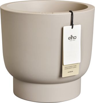 ELHO Amber Grail 30 - Pflanzkübel, Pflanztopf, Blumentopf für Innen und Außen - 100% Recyceltem Plastik - Ø 29.5 x H 28.3 cm - Beige/Balanced Beige