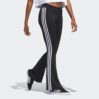 adidas Leggings ADIDAS ORIGINALS FLARED LEGGINGS, Damen, Gr. XL, N-Gr, schwarz, Obermaterial: 79% Polyester, 21% Elasthan, gestreift, Hosen Leggings, mit aus