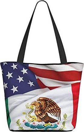 AOOEDM Sac &agrave; provisions pour femme avec drapeaux mexicains et am&eacute;ricains 33 x 28 x 17 cm. Le cadeau parfait pour la Saint-Valentin. Cest de la Saint-Valentin
