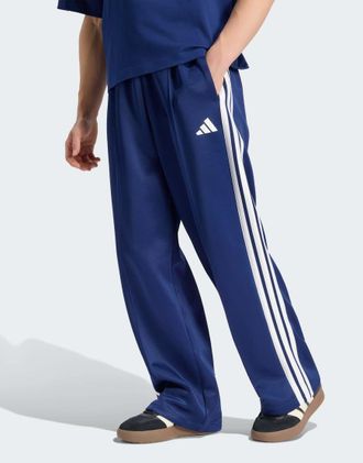 adidas adidas Performance - Stadium - Pantalon ample avec ourlet ouvert - Bleu fonc&eacute;