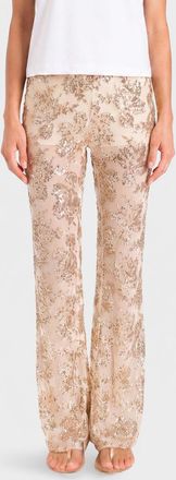 Twin-Set Pantalon slim fit en jersey &agrave; paillettes brod&eacute;es
