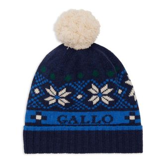 Gallo Gallo, unisex, Accessoires, Multicolore, Taille: ONE Size Bonnet Laine Cachemire Bleu Motif Noël