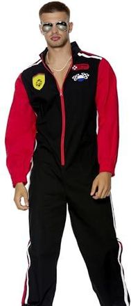 Forplay Fuel Up Mens Racer Costume, Black, X-Large