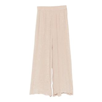 Alysi Femme, Pantalons, Beige, Taille: 40 FR Wide Pantalons