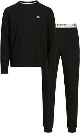 Lacoste Ensemble pyjama long en coton m&eacute;lang&eacute;