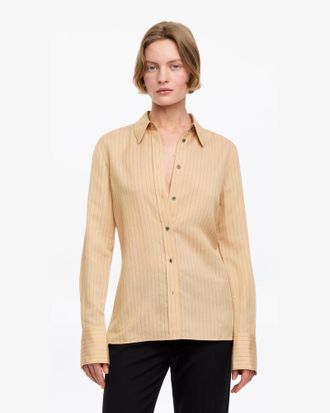 Arket Hemd Aus Viskose Und Seide -Beige