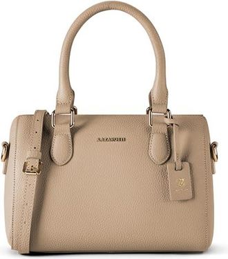Lazarotti Bologna Sac &agrave; main pour femme en cuir v&eacute;ritable | Sac &agrave; main avec bandouli&egrave;re amovible et r&eacute;glable en longueur | Sac de bowling 26 cm, sable, Taille u