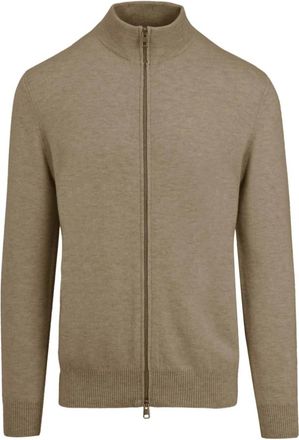 Bomboogie Homme, Pulls, Beige, Taille: M Pull en laine m&eacute;rinos avec col montant et zip