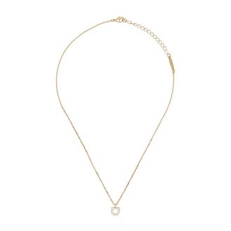 Ferragamo Gancini Pave Anh&auml;nger Halskette - - Accessories - Damen - Gelb - ONE SIZE