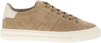 Hogan Low-Top Sneaker - Suede Rebel Trainers With Memory Foam Insole - Gr. 6_5 - in Beige - f&uuml;r Damen
