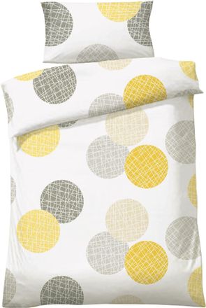 Dyckhoff Bettw&auml;sche Weichfrottier senf-Silber Gr&ouml;&szlig;e 1x 135x200 cm + 1x 40x80 cm