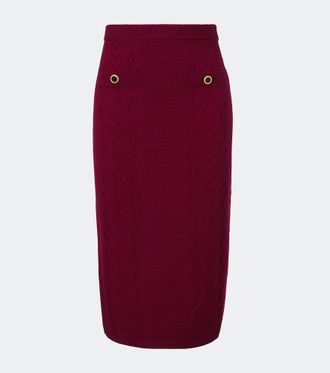 Alessandra Rich Jupe midi en laine vierge