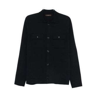 Zanone Cardigan mit Brusttasche - - Knitwear - Herren - Schwarzk - XL