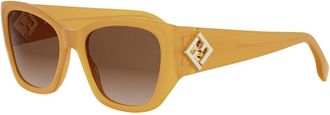 Fendi FF Diamanten Cat-Eye Sonnenbrille - - Accessories - unisex - Gelb - 54 MM