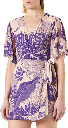 Pinko Damen Accolto Marokkanisches, Bedruckt L&auml;ssiges Kleid, Ny0_/Violett, 44