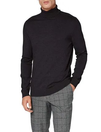 Selected Herren SLHBERG ROLL Neck B NOOS 16074684, Antracit/Melange, XXL