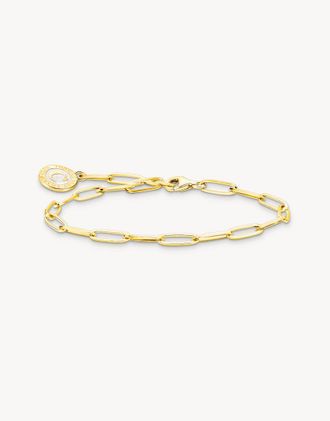 Thomas Sabo Bracelet en plaqu&eacute; or avec Charmista Coin blanc - Multicolore-Dor&eacute;