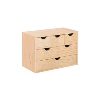 Astigarraga Astigarraga - Mini commode polyvalente en bois avec 6 tiroirs 40X20X28h cm pour meuble