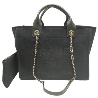 Chanel Pre-owned Vintage Canvas Tote Bag - - Pre-owned - Damen - Schwarzk - ONE SIZE