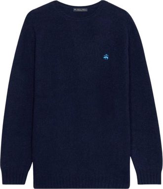 Brooks Brothers Homme, Pulls, Bleu, Taille: 2XL Pull en Laine Shetland avec Logo