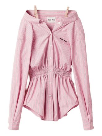 Miu Miu robe courte &agrave; rayures - Rose