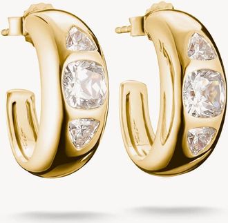 Thomas Sabo Creolen in Gelbgold und Wei&szlig;