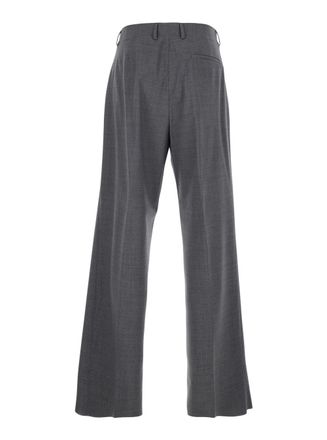 Emporio Armani Mens Tailored Grey Wool Trousers Virgin