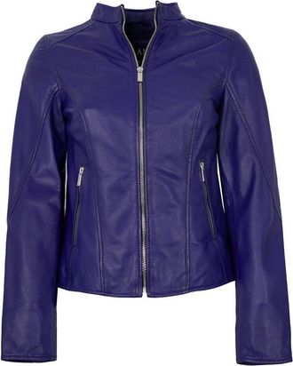 Jilani Lederjacke Fulya Jilani - Damen Lederjacke Lammnappa blau