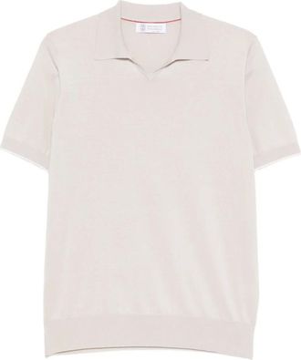 Brunello Cucinelli Homme, Tops, Beige, Taille: L Polo Col Johnny