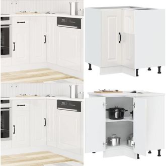 vidaXL K&uuml;chen-Eckunterschrank Kalmar Hochglanz-Wei&szlig; Holzwerkstoff - Vidaxl