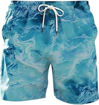 Generic Short de bain pour homme avec poches - S&eacute;chage rapide - Taille haute - R&eacute;glable, bleu, 3XL