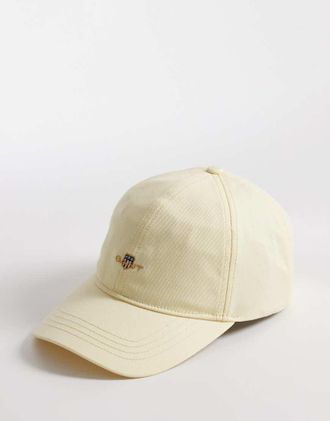 GANT Casquette de baseball en serg&eacute; de coton avec &eacute;cusson logo - Jaune beurre