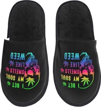 Generic Pantoufles Moelleuses Je Ferais Mieux Que Mon &Acirc;me Sente Le Cannabis Slippers Antid&eacute;rapants Maison Chaussures Pour Homme Int&eacute;rieur Femme L