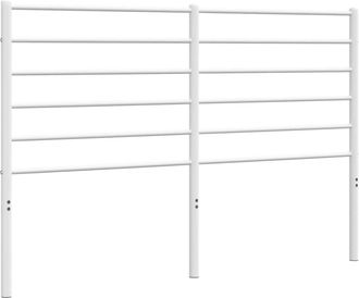 Generic vidaXL Kopfteil, Bettkopfteil aus Stahl Metallkonstruktion, Betthaupt für Bett Metallbett Bettgestell, Bettzubehör Schlafzimmer, Metall Weiß 160cm