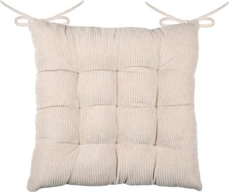 Lovely Casa Stuhlkissen, quadratisch, aus Cordstoff, Polyester, naturfarben, 38 x 38 cm