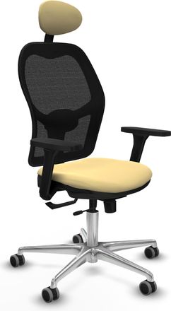 Piqueras y Crespo Ergonomischer Stuhl mit 3D-Armlehnen, h&ouml;henverstellbarer Lendenwirbelst&uuml;tze und festem Kopfteil, ausgestattet mit Syncro/Traslack und injiziertem Scha