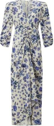 Isabel Marant Robe longue Albini en soie stretch imprim&eacute;e