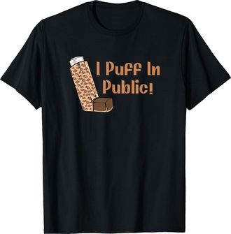 So Cool Designs I Puff In Public Asthma Awareness Inhalator, Leopardenmuster T-Shirt