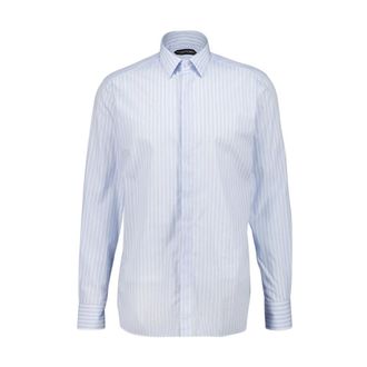 Tom Ford Gestreiftes Twill Classic Fit Hemd - - Shirts - Herren - Blau - M