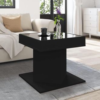 vidaXL LED-Couchtisch Schwarz 50x50x45 cm Holzwerkstoff - Vidaxl