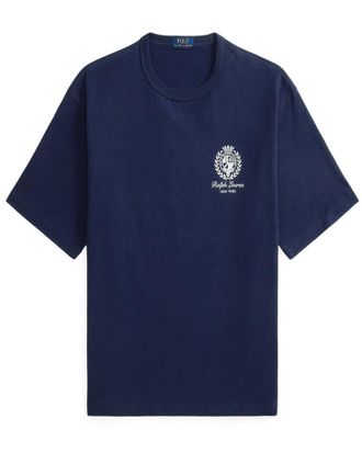 Ralph Lauren T-Shirt aus einem Baumwollstrick mit r&uuml;ckseitigen Wappen-Print, Relaxed Fit in