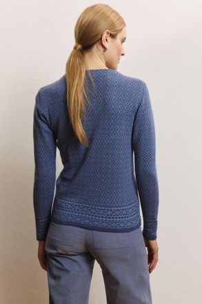 Tranquillo Strickpullover Strick-Pullover Lieen aus Biobaumwolle Nordischer Jacquard-Strick aus 100 % Bio-Baumwolle