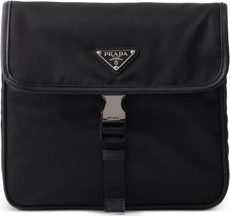 Prada Hobo Bags - Re-Nylon And Saffiano Leather Shoulder Bag - Gr. unisize - in Schwarz - f&uuml;r Damen