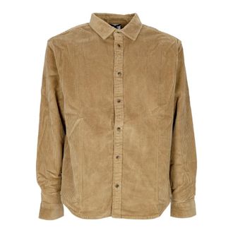 Element Homme, Chemises, Vert, Taille: XL Chemise en velours avec icône arbre cord khaki