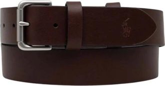 Polo Ralph Lauren Ceinture en cuir &agrave; boucle &agrave; rouleau - Homme - Accessoires - Brun - Taille: 100 CM